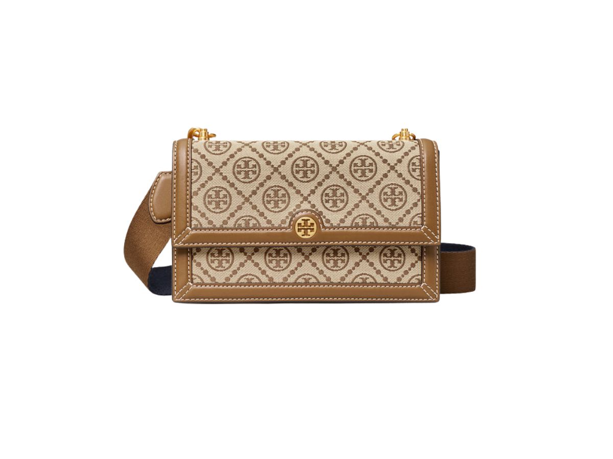 Tory Burch T Monogram Jacquard Mini Shoulder Bag In Woven Jacquard With ...