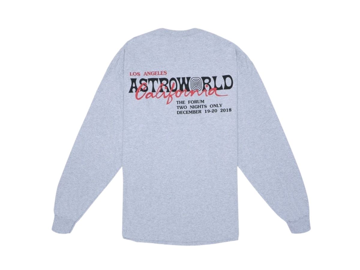 Travis Scott Astroworld Long Sleeve Grey Tee (LA Exclusive)