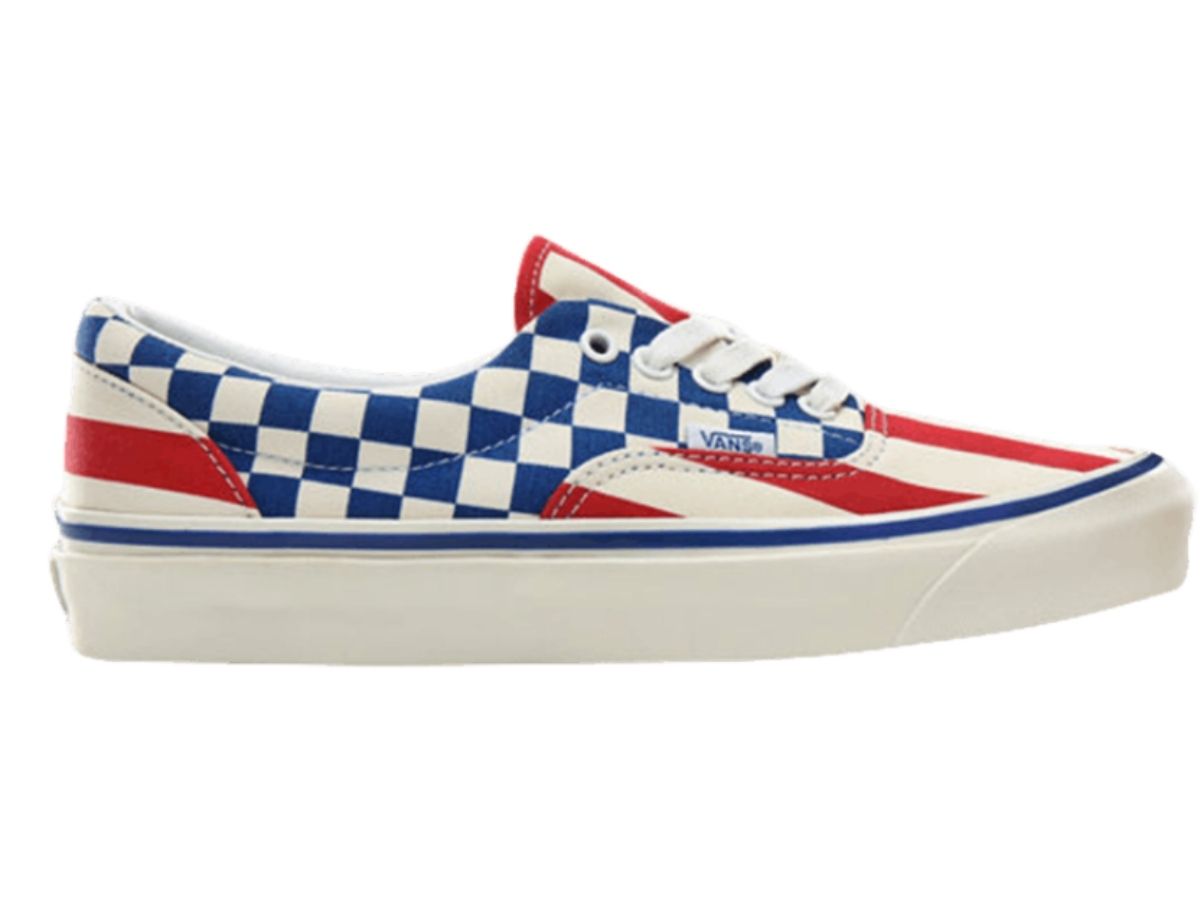 Vans Era 95 Anaheim Factory Red Stripes Blue Checkers