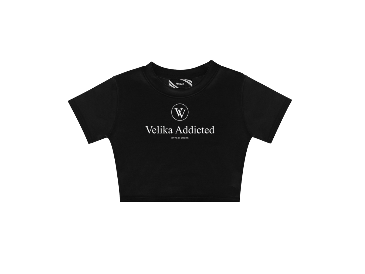ช้อป Velika Double V Baby Crop Tee Blackของแท้ที่ SASOM