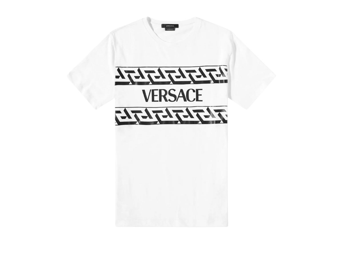 ช้อป Versace Greca Accent T-Shirt Whiteของแท้ที่ SASOM