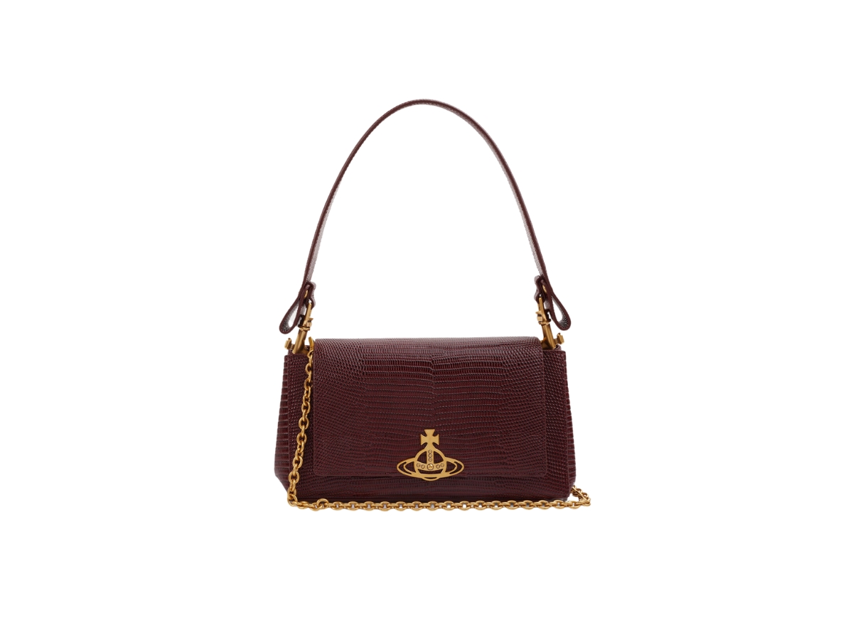 SASOM | กระเป๋า Vivienne Westwood Hazel Medium Handbag In Calf Leather With Lizard Embossed ...