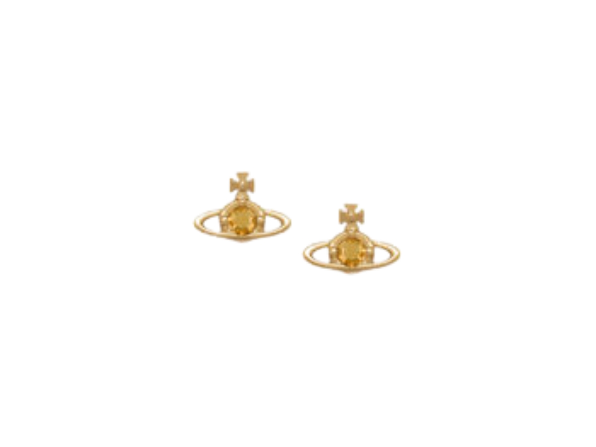 Vivienne Westwood Nano Solitaire Earrings Gold-Aurum Crystal