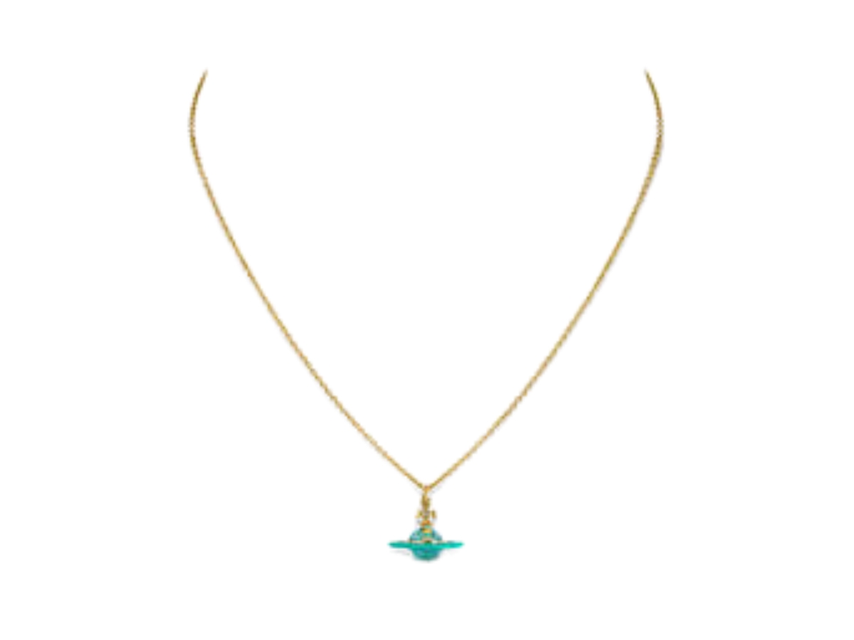 Vivienne Westwood Petite Original Orb Pendant Gold-Green Transparent ...