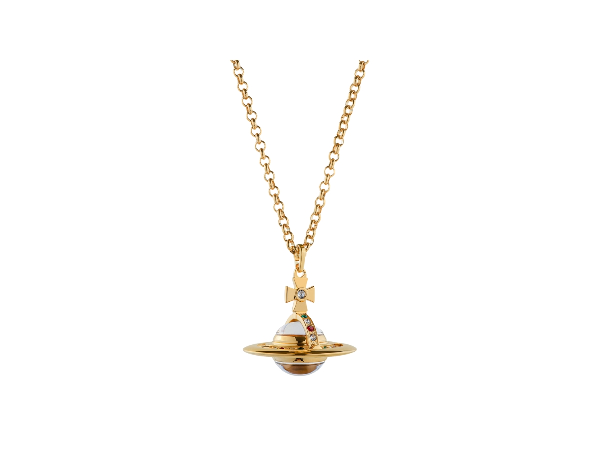 Vivienne westwood Small Orb Watch Pendant Necklace In Swarovski ...