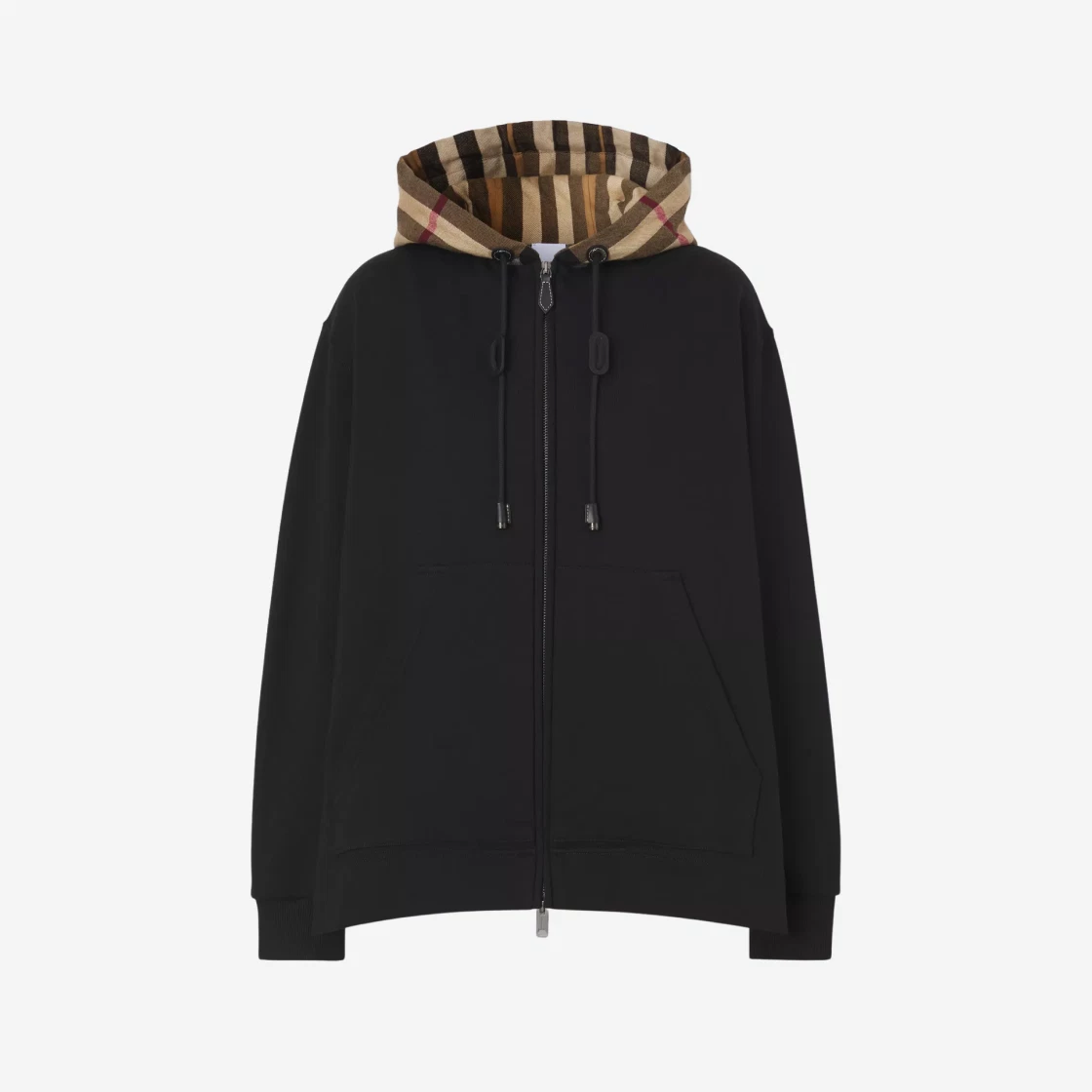 SASOM | เสื้อผ้า (W) Burberry Check Hood Cotton Oversized Hooded Top Black เช็คราคาล่าสุด