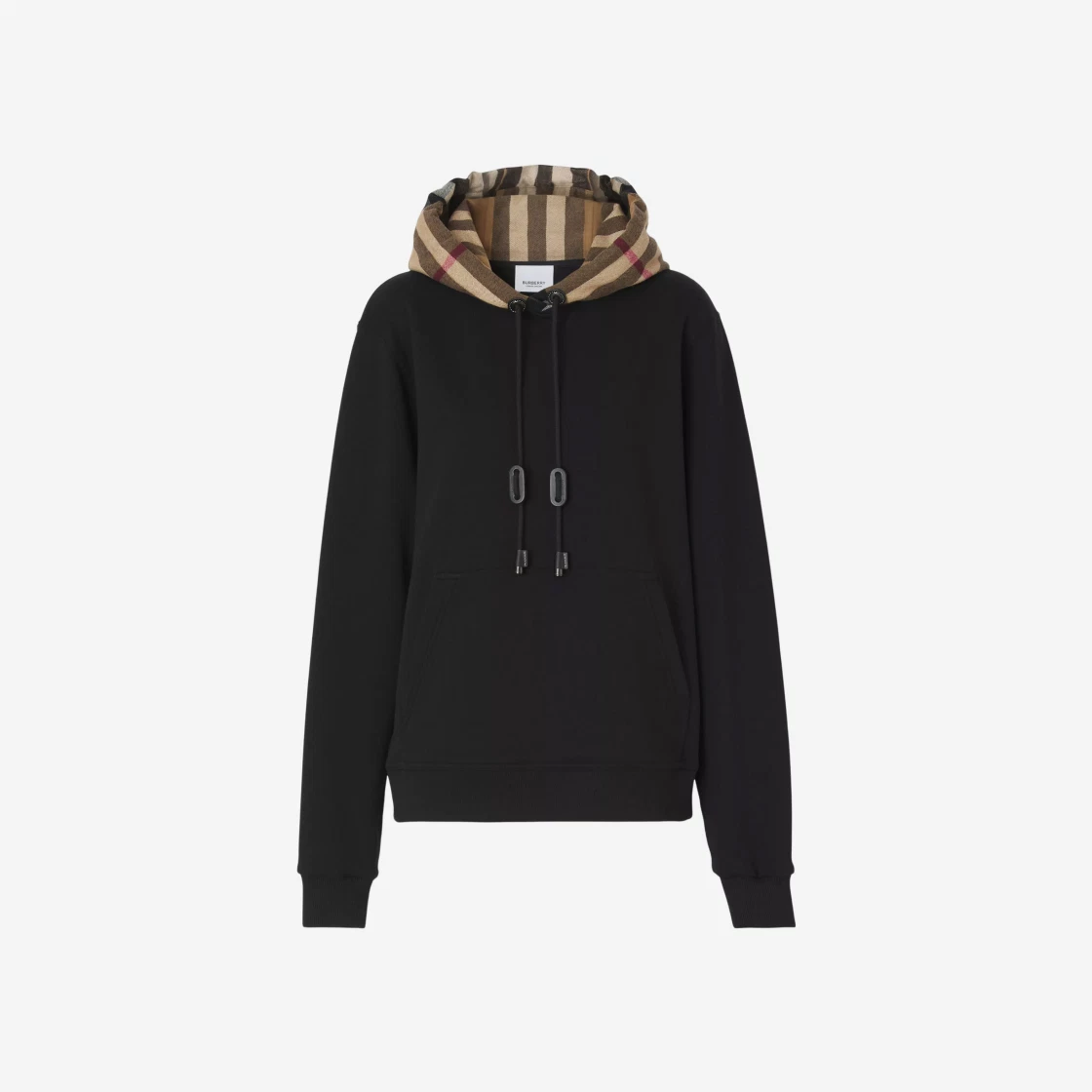 SASOM | เสื้อผ้า (W) Burberry Check Hood Cotton Oversized Hoodie Black เช็คราคาล่าสุด