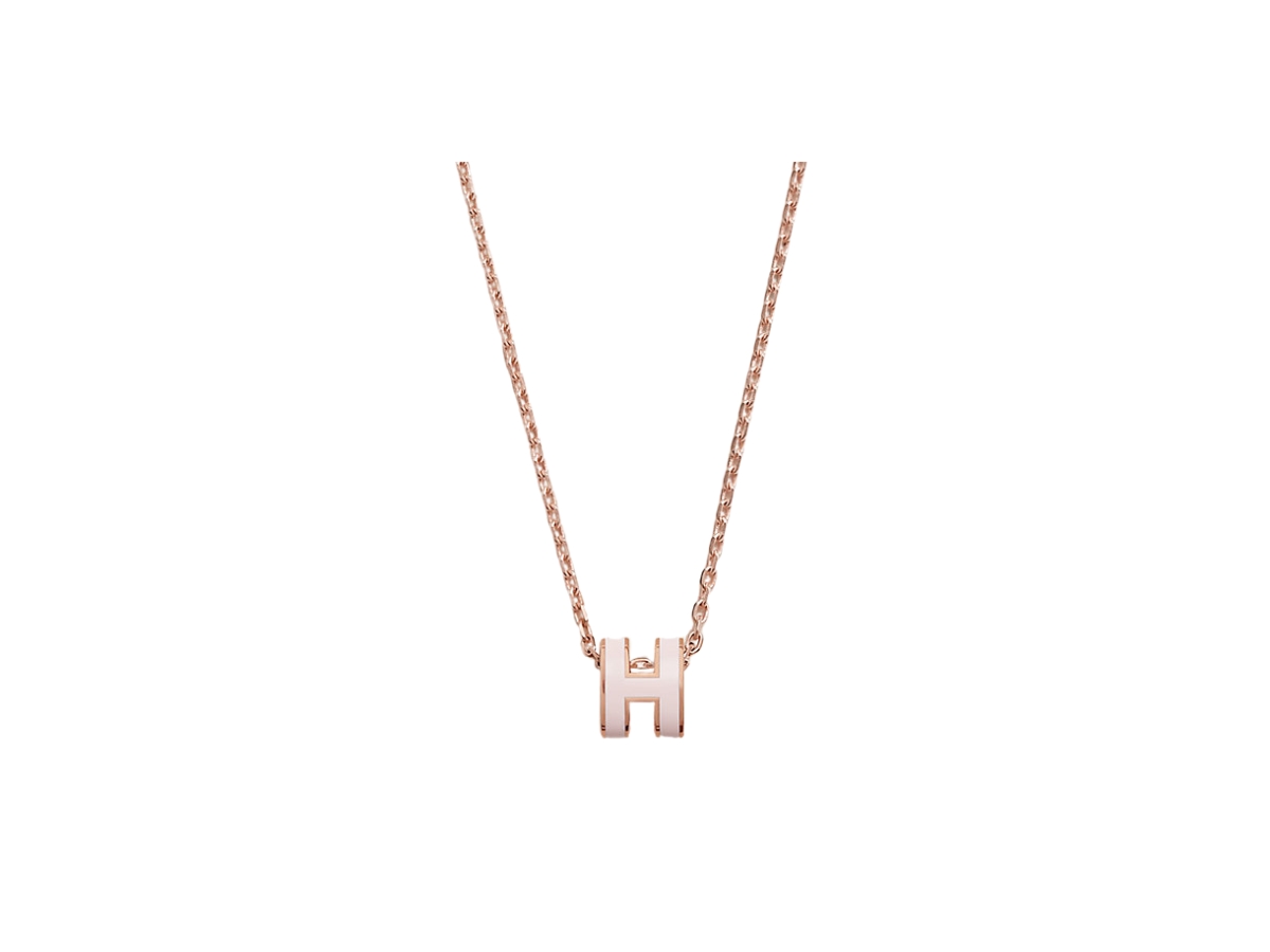 Hermes Mini Pop H Pendant In Lacquered metal With Rose Gold-Plated Hardware