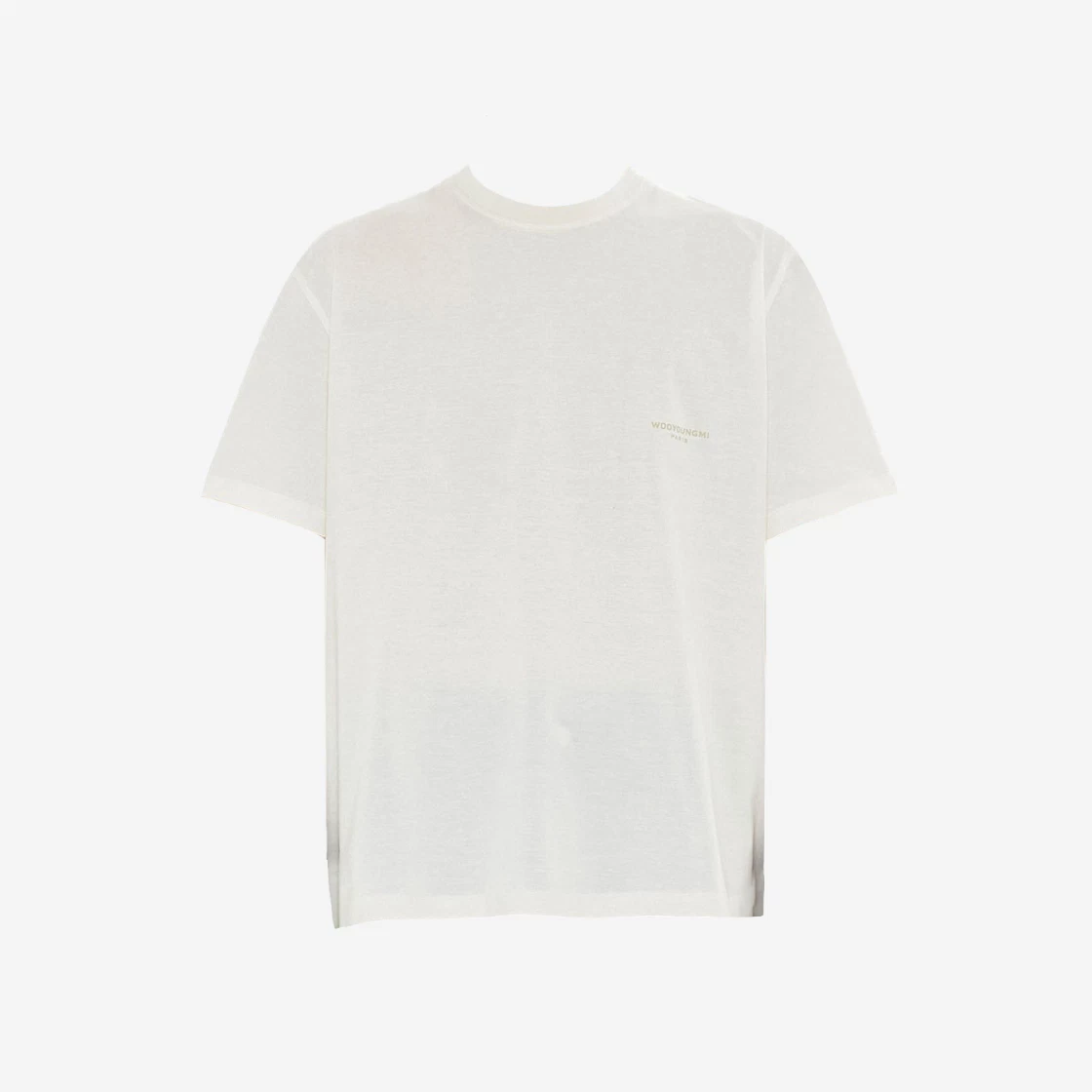 Wooyoungmi Cotton Leather Patch T-Shirt Ivory - 23SS